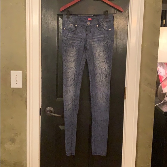 Almost Famous | Jeans | Almost Famous Blue Snake Skin Skinny Jeans ...